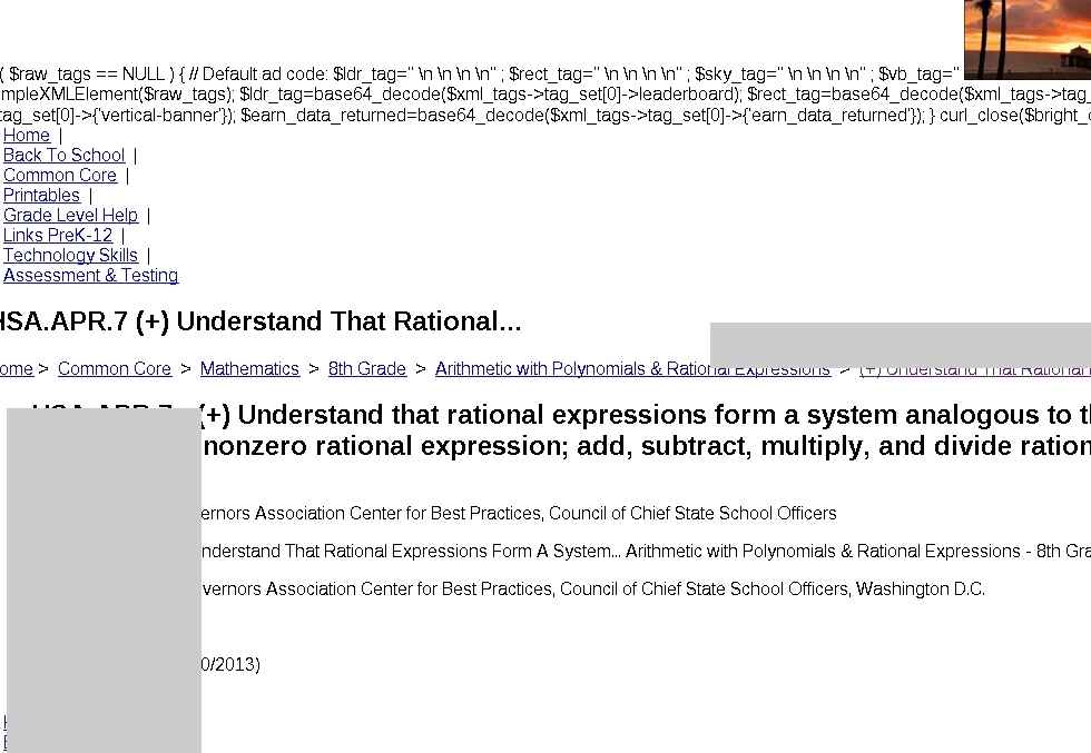 HSA.APR.7 (+) Understand That Rational...