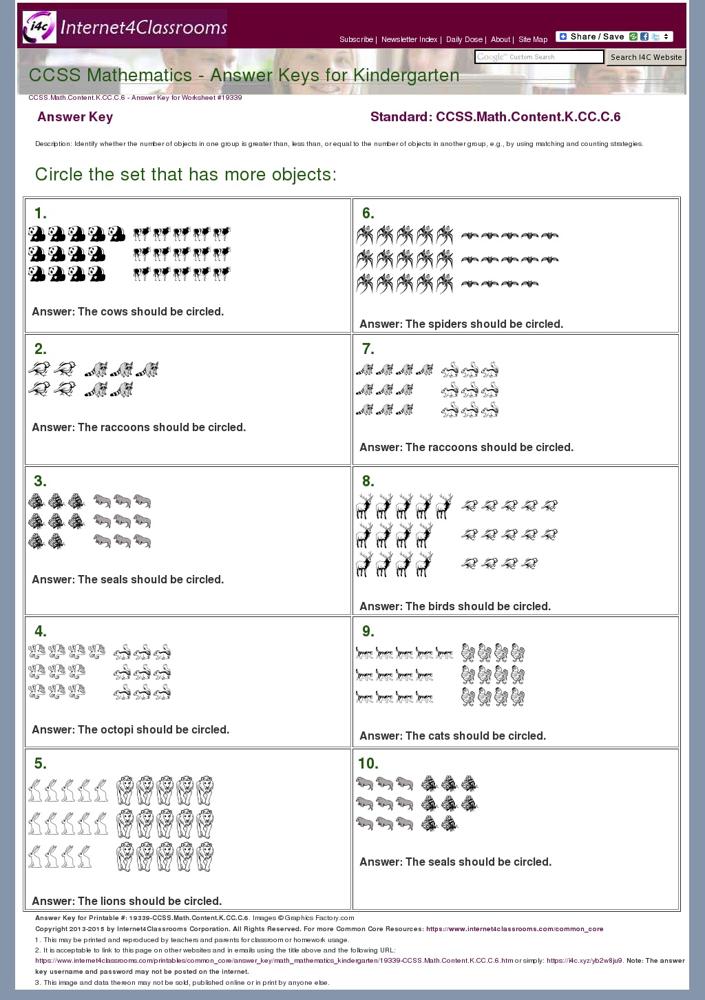 Answer Key Download - Worksheet #19339. CCSS.Math.Content.K.CC.C.6 Answer Key Download - Worksheet #19339. CCSS.Math.Content.K.CC.C.6