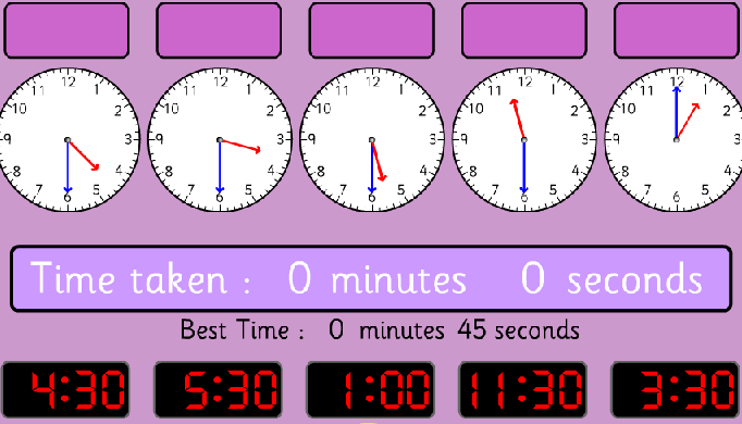 First Grade Interactive Math Skills - Telling Time