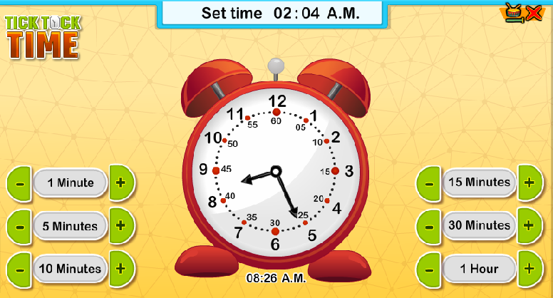 First Grade Interactive Math Skills - Telling Time