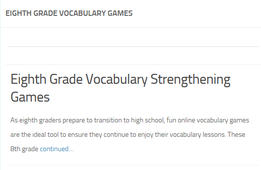 Eighth Grade Language Skill Builders - Vocabulary Builders