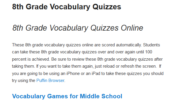 Eighth Grade Language Skill Builders - Vocabulary Builders