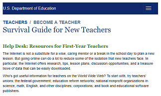 New Teacher Help Resources at Internet4Classrooms