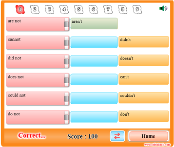 First Grade Language Arts Skills - Contractions