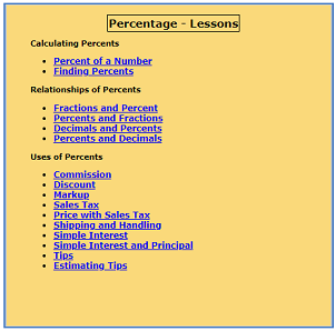 Seventh Grade Interactive Math Skills - Percent