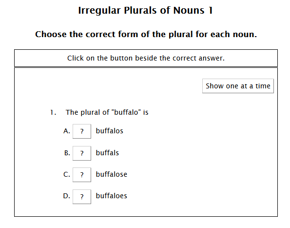 Sixth Grade Language Skill Builders - Plurals
