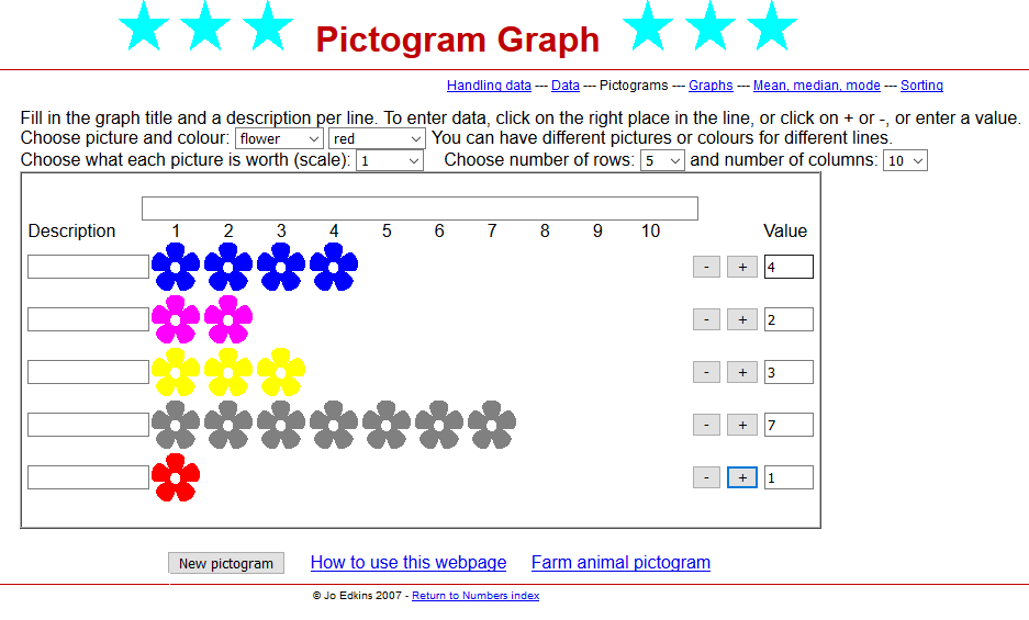 First Grade Interactive Math Skills - Graphing