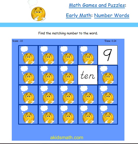 Kindergarten Math Help for Standardized Tests - Number Words