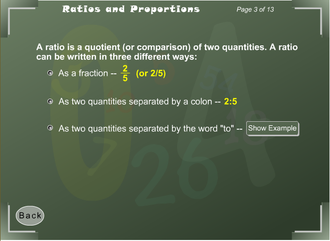 Eighth Grade Interactive Math Skills - Ratio and Proportion