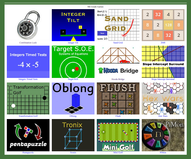 Eighth Grade Interactive Math Skills Grade Eight Math Sites