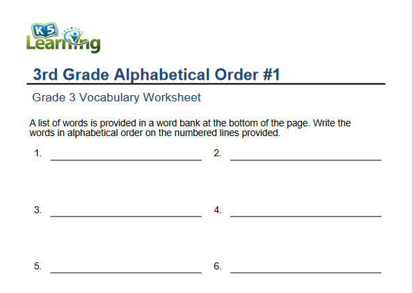 Alphabetical Order For Grade 2 K5 Learning Abc Order Worksheet Free 